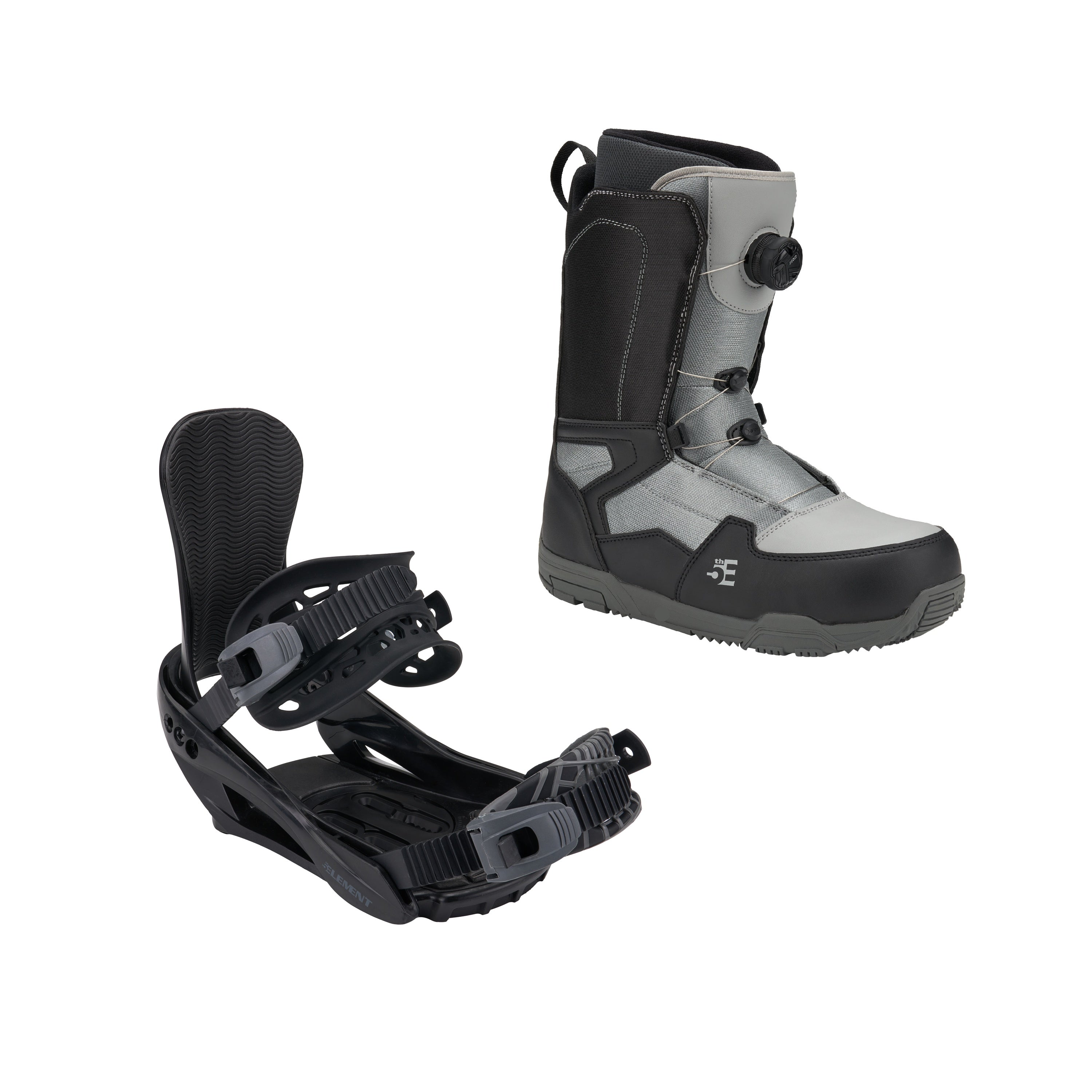 5th Element ST-2 ATOP Boot and Summit Binding Package - Black Grey Bla ...